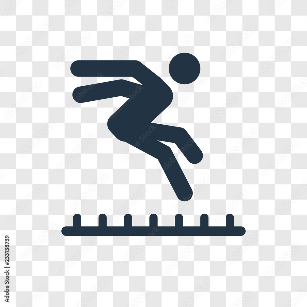 Long Jump vector icon isolated on transparent background, Long Jump ...