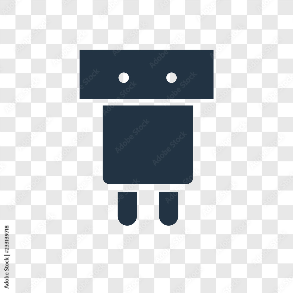 Robot vector icon isolated on transparent background, Robot ...