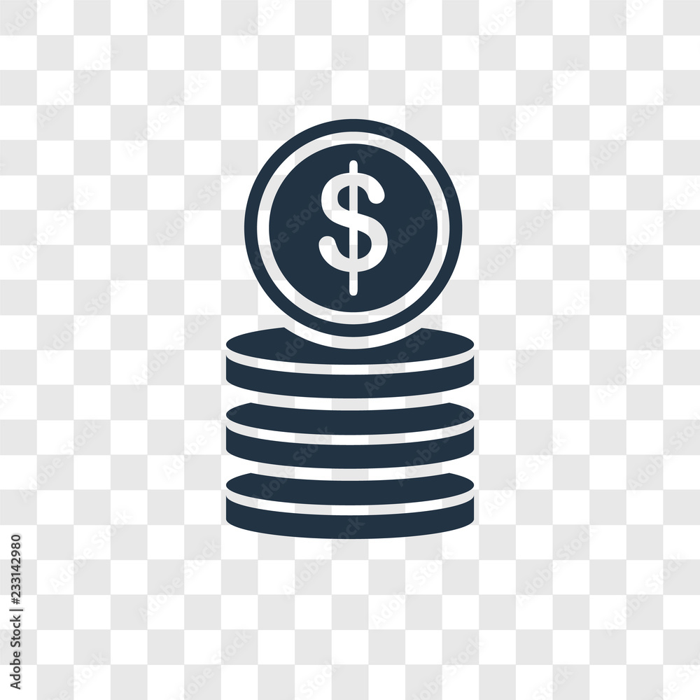 Coin vector icon isolated on transparent background, Coin transparency ...