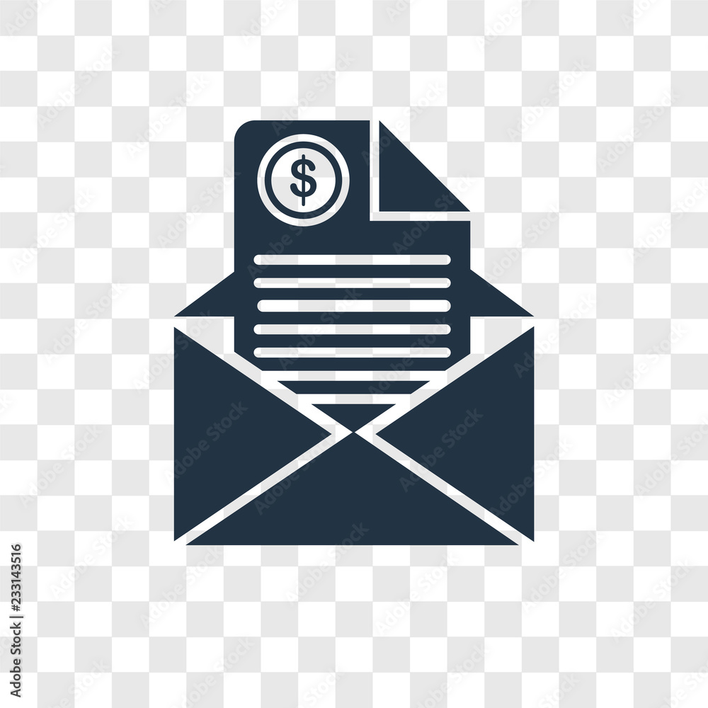 Bill vector icon isolated on transparent background, Bill transparency ...