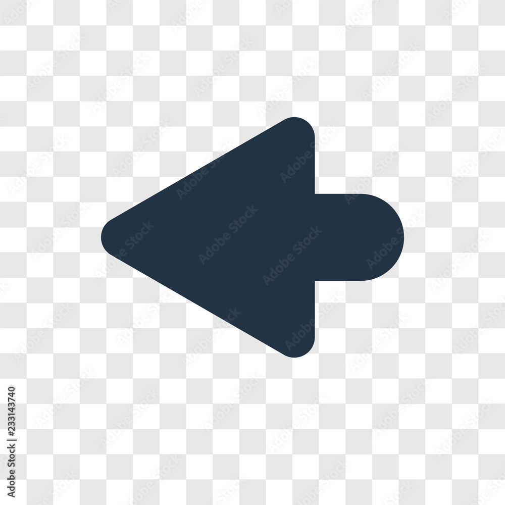 Left arrow vector icon isolated on transparent background, Left arrow ...