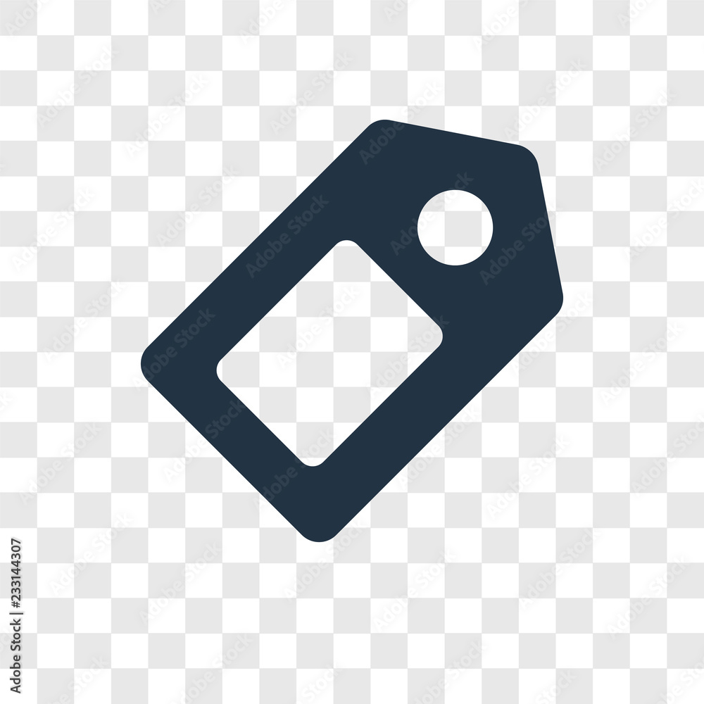 Tag vector icon isolated on transparent background, Tag transparency ...