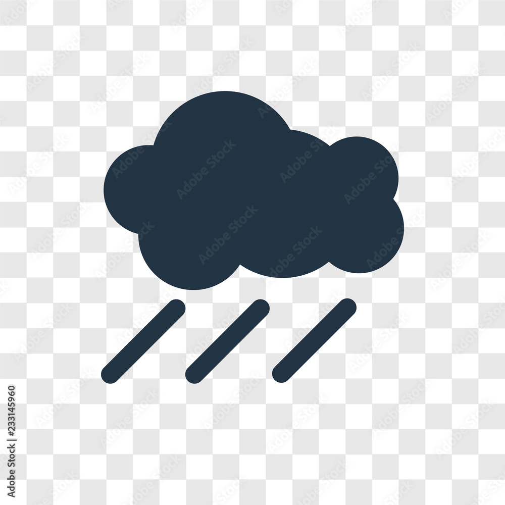 Rain vector icon isolated on transparent background, Rain transparency ...