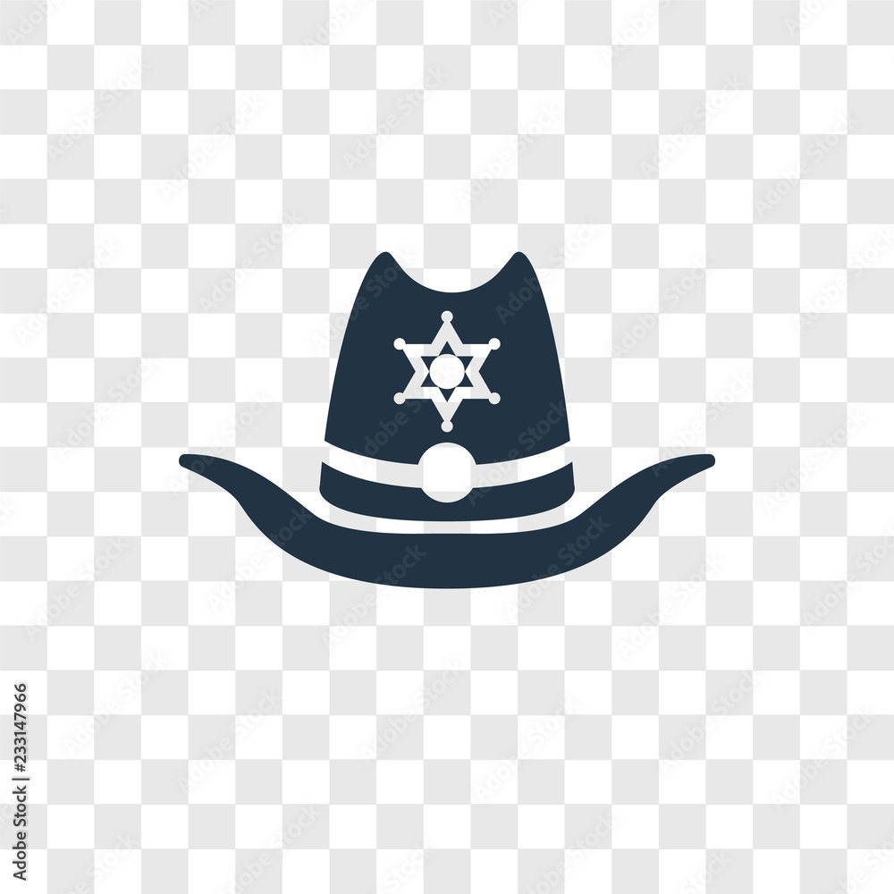 Sheriff vector icon isolated on transparent background, Sheriff ...