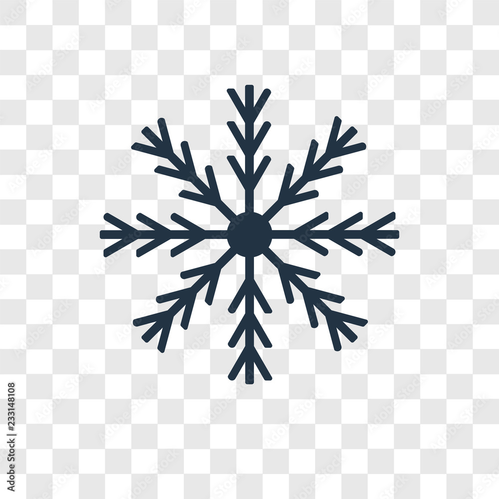 Snowflake vector icon isolated on transparent background, Snowflake ...