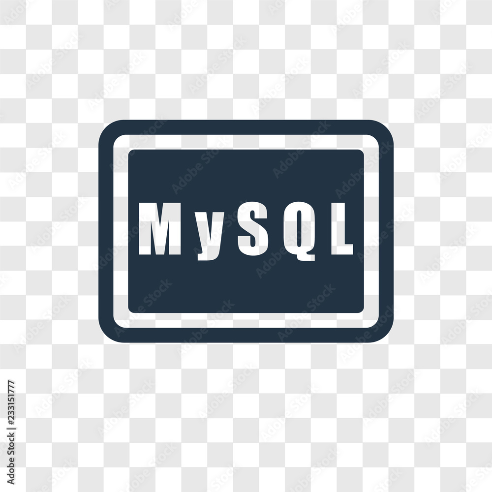 Mysql vector icon isolated on transparent background, Mysql ...