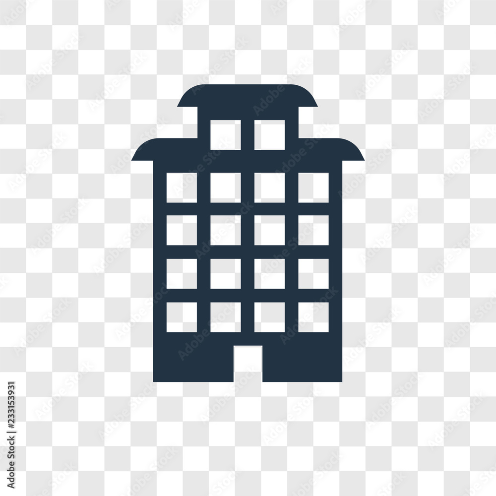 Building vector icon isolated on transparent background, Building ...