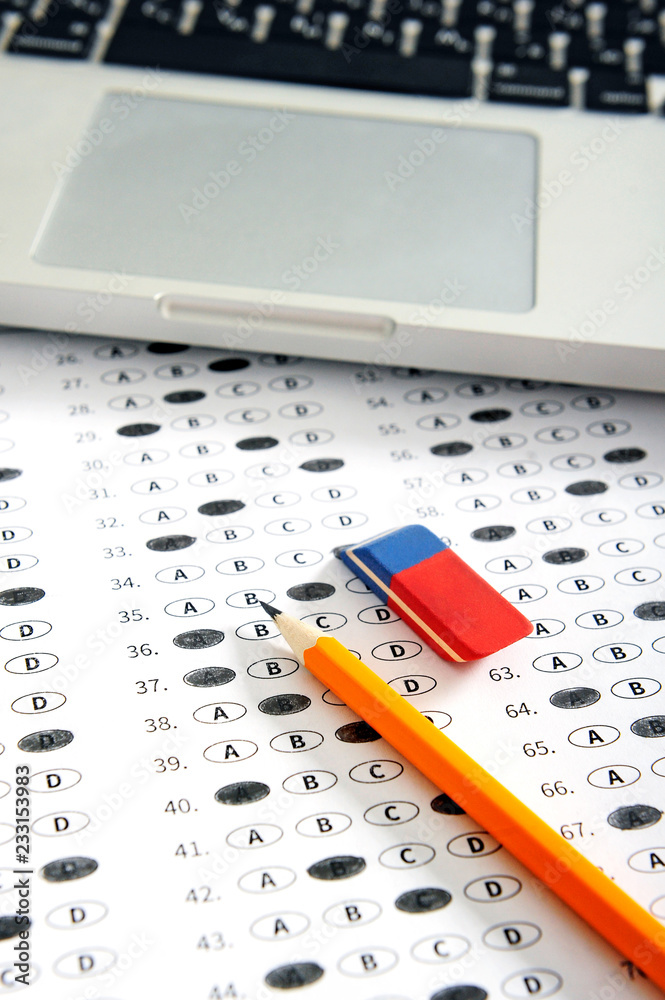 Test score sheet with answers Stock Photo | Adobe Stock