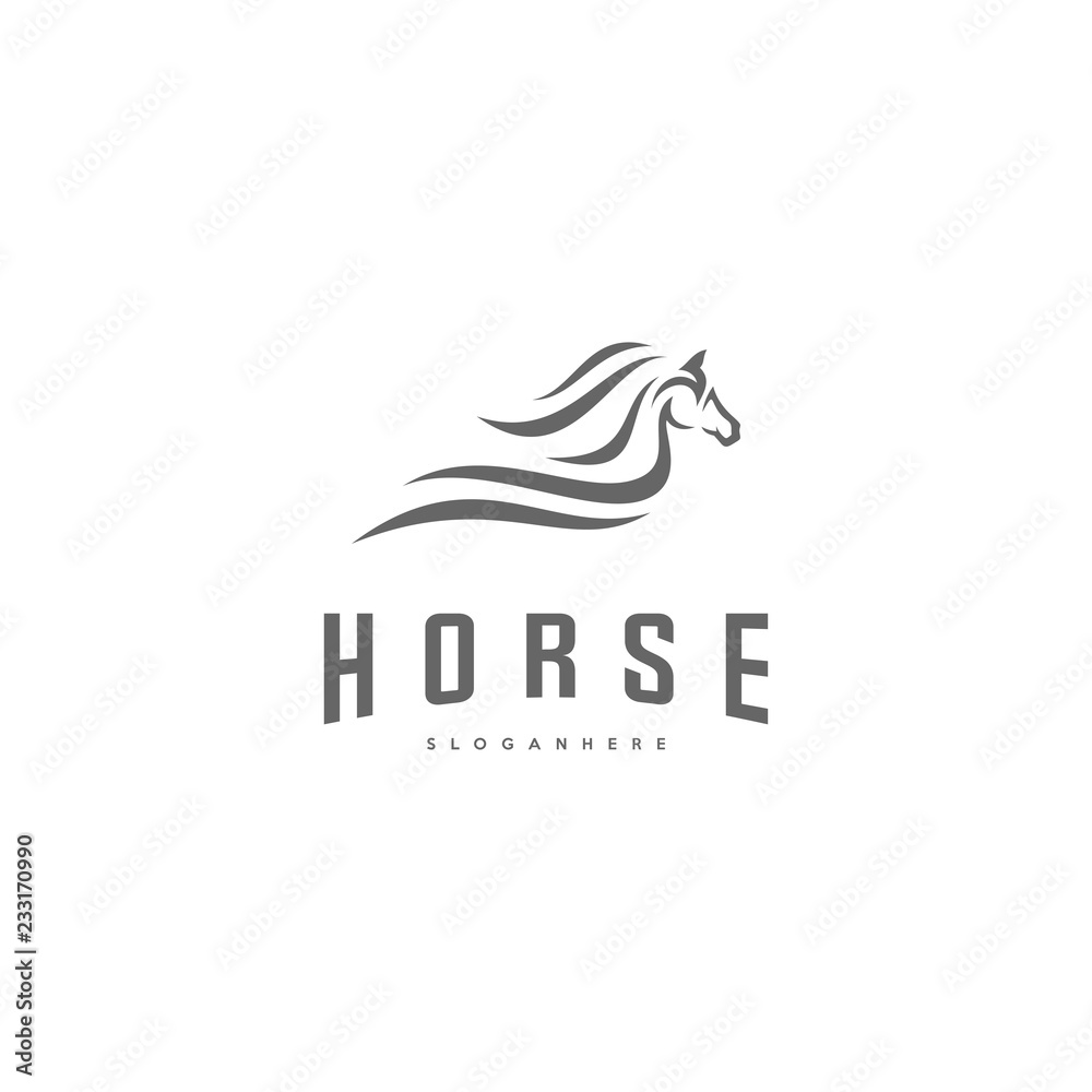 Fast speed horse logo design vector. Horse logo template Stock Vector ...