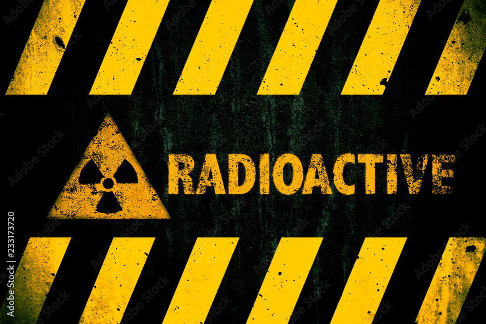 Radioactive (ionizing radiation or nuclear energy) danger symbol and ...
