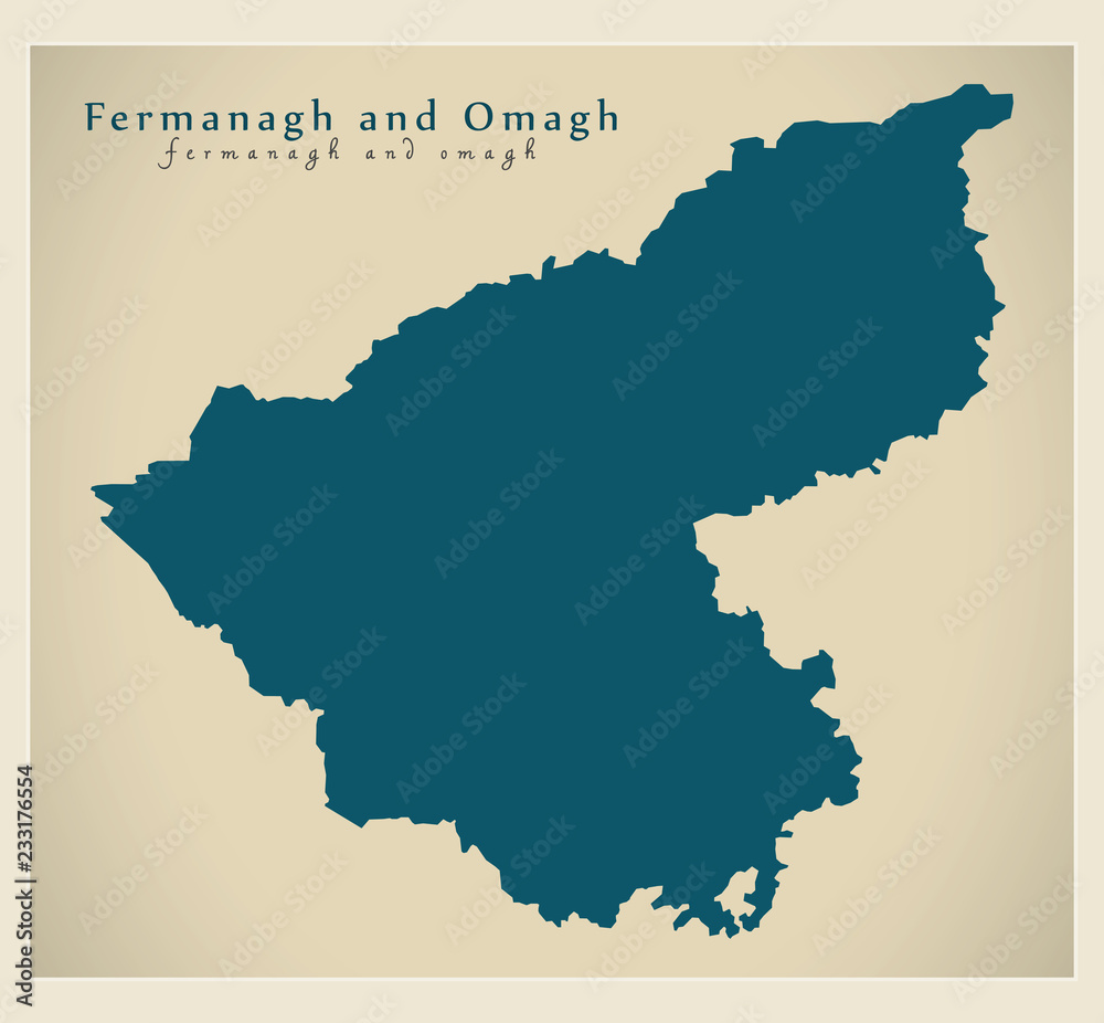 Fermanagh and Omagh district map of Northern Ireland Stock Vector ...
