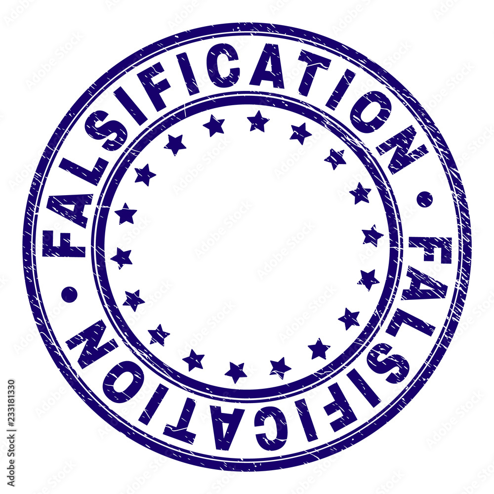 Vecteur Stock FALSIFICATION stamp seal imprint with grunge texture ...