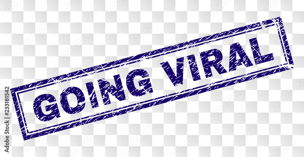 GOING VIRAL stamp seal imprint with rubber print style and double ...