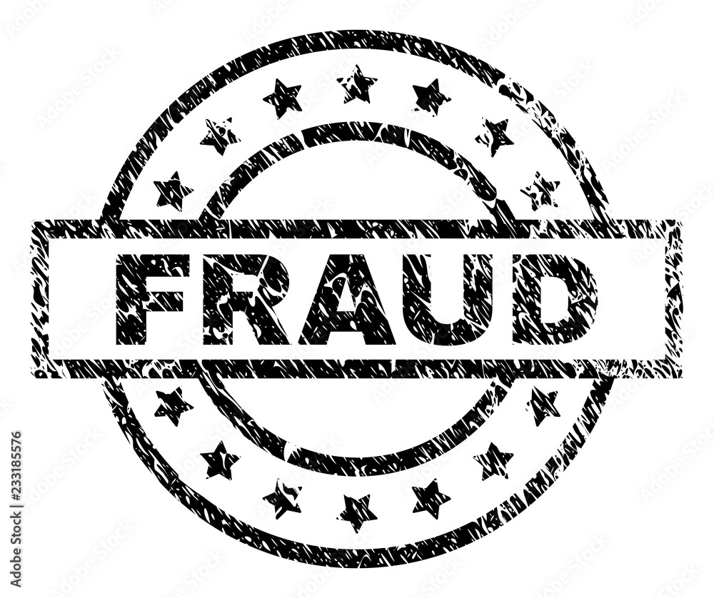 FRAUD stamp seal watermark with distress style. Designed with rectangle ...