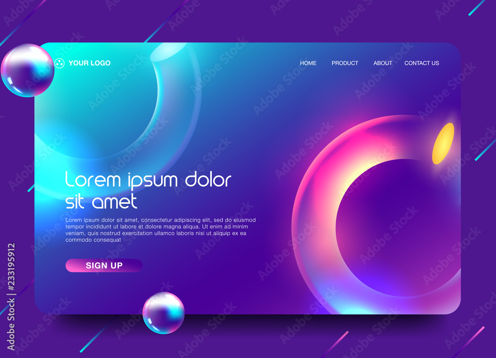 Website Landing Page Background, Modern Abstract Style Stock Vector ...