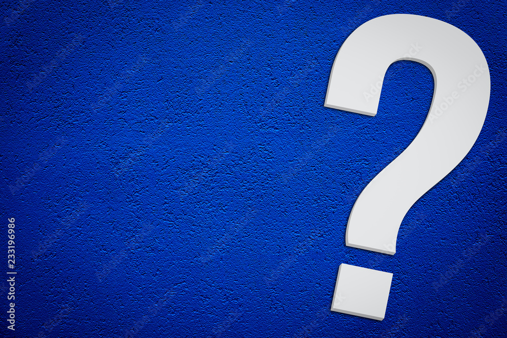 Question mark symbol in minimalist white grey color 3D isolated on ...