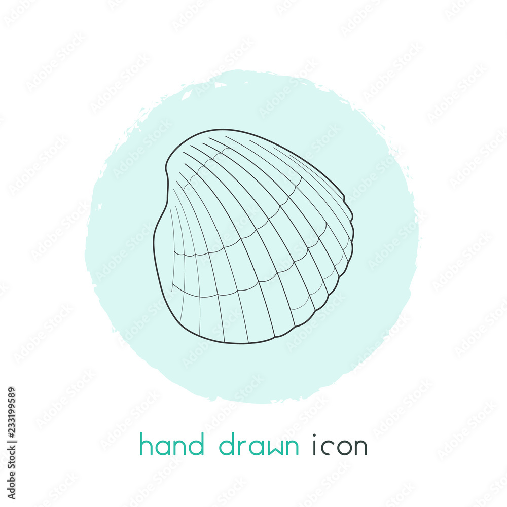 Seashell icon line element. Vector illustration of seashell icon line ...