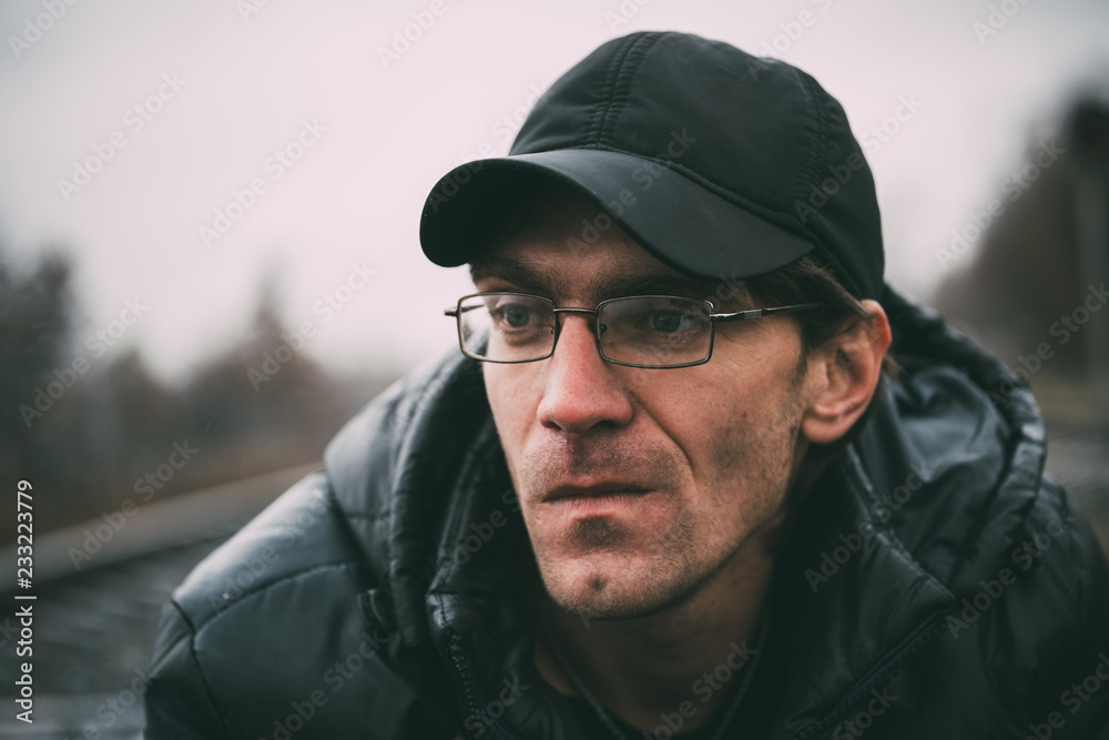 White man posing outside, guy in street clothes in winter. Wallpapers ...