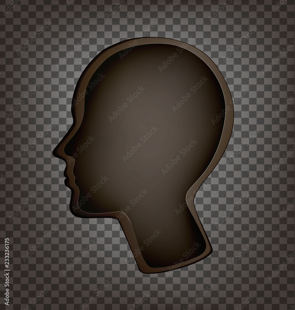 empty head, man profile head empty inside, memory problem, amnesia ...