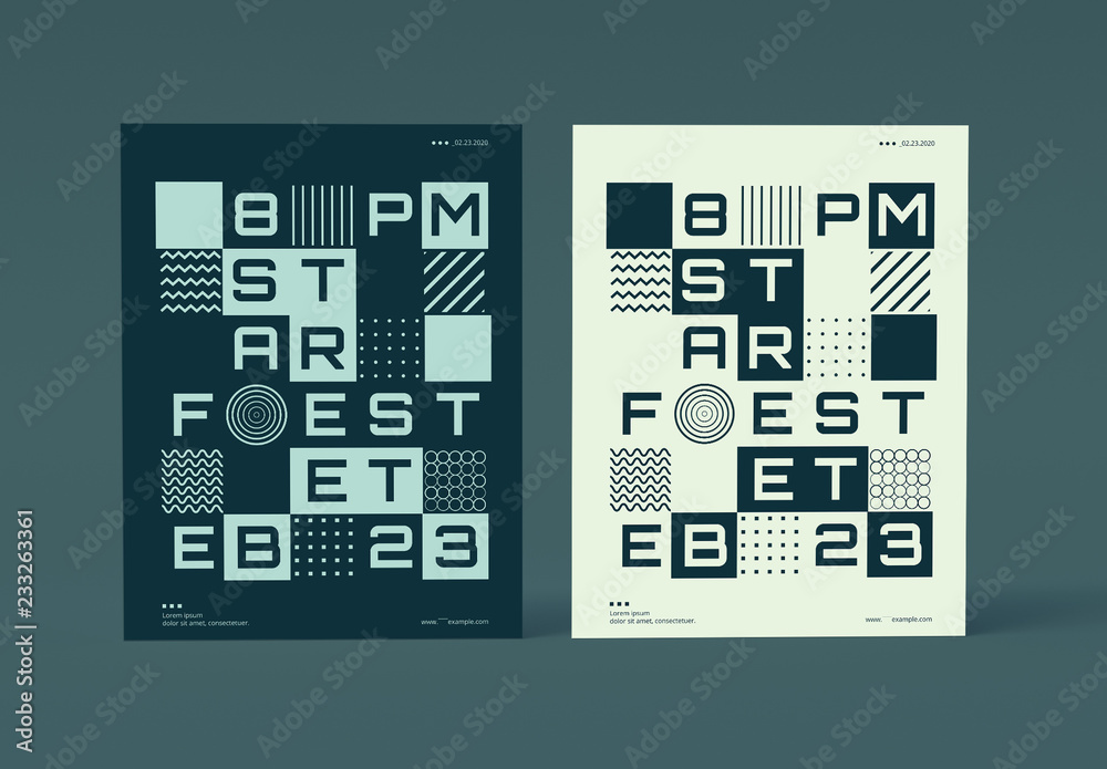 Poster Layout with Disconnected Typography Stock Template | Adobe Stock