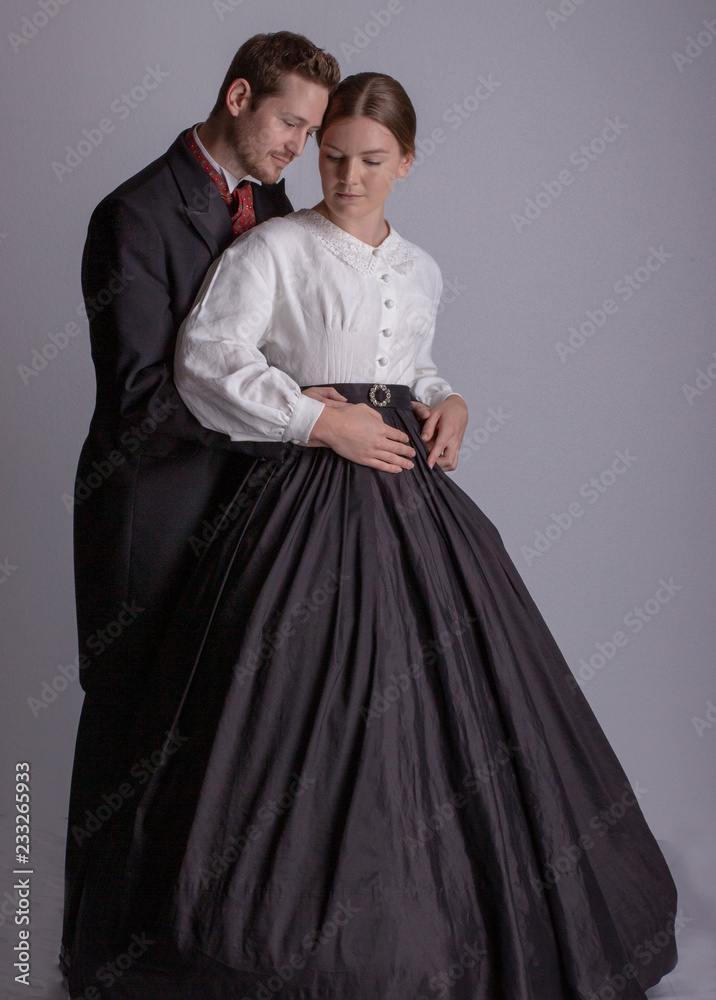 Victorian couple in love Stock Photo | Adobe Stock