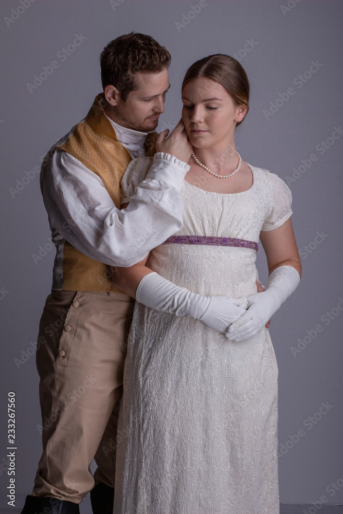Regency couple in love Stock Photo | Adobe Stock