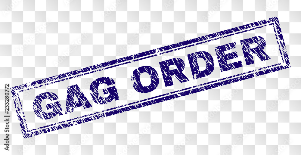 GAG ORDER stamp seal imprint with rubber print style and double framed ...