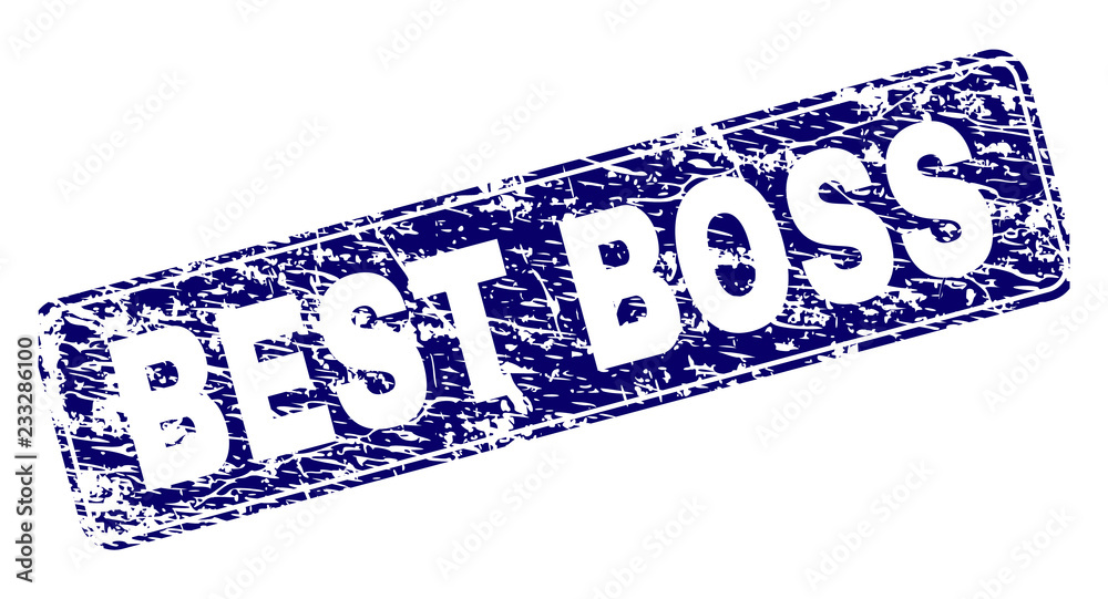 BEST BOSS stamp seal print with grunge style. Seal shape is a rounded ...