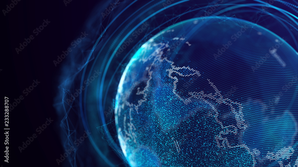 Global network connection. World map point. Representing the global ...