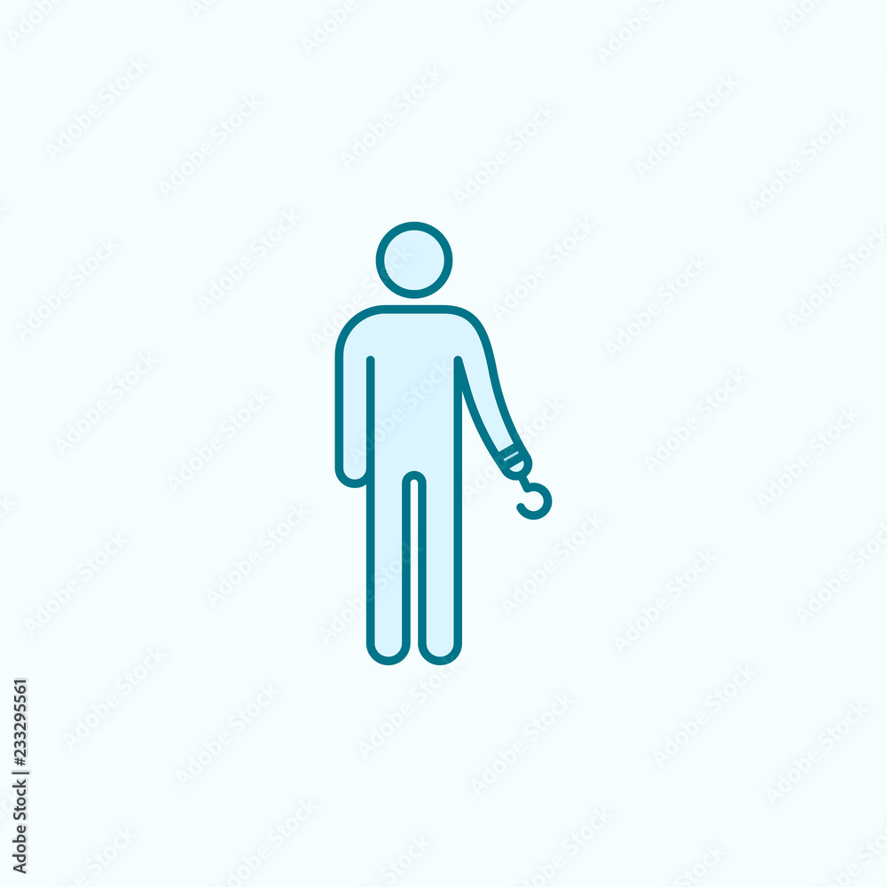 one armed man 2 colored line icon. Simple colored element illustration ...