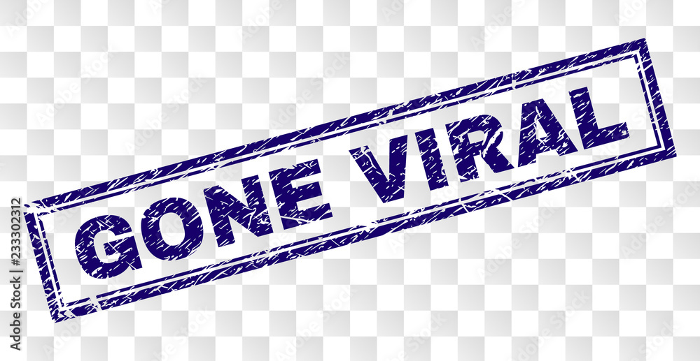 GONE VIRAL stamp seal imprint with rubber print style and double framed ...