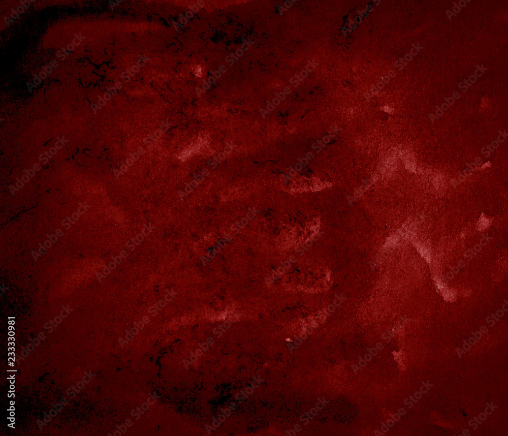 Dark red watercolor abstract background, stain, splash of paint, stain ...