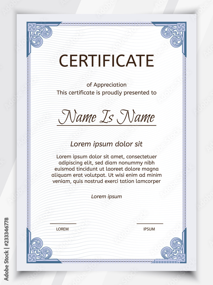 certificate potrait gradient blue Certificate Potrait and Landscape ...