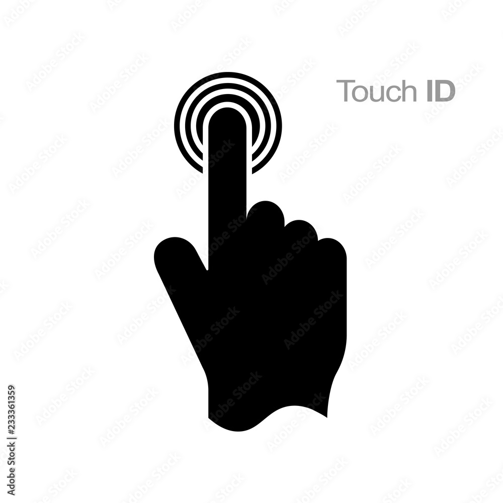 Touch ID finger scan. Fingerprint scanning identification system ...