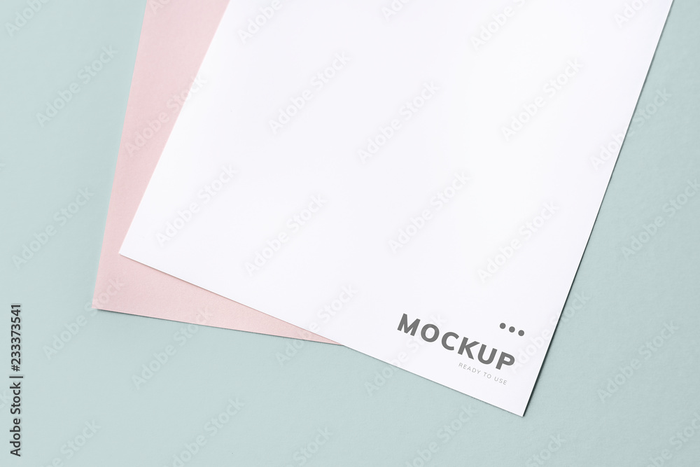 Document mockup on a plain background Stock Photo | Adobe Stock