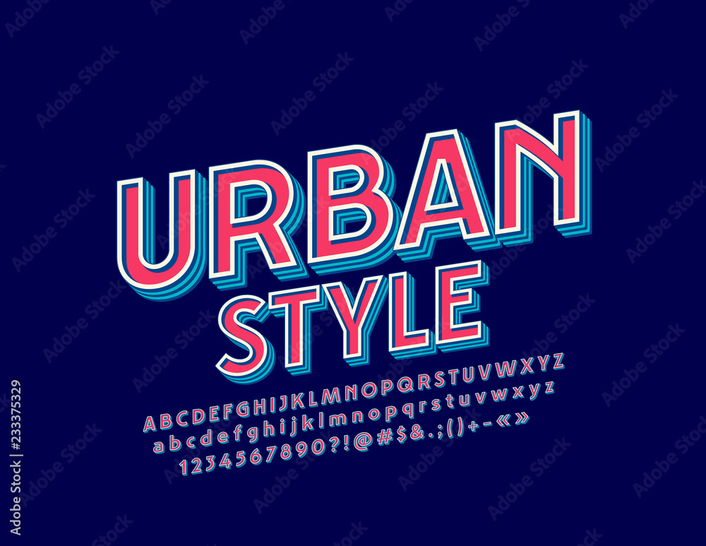Vector Urban Style modern Font. Hipster design Alphabet Letters ...