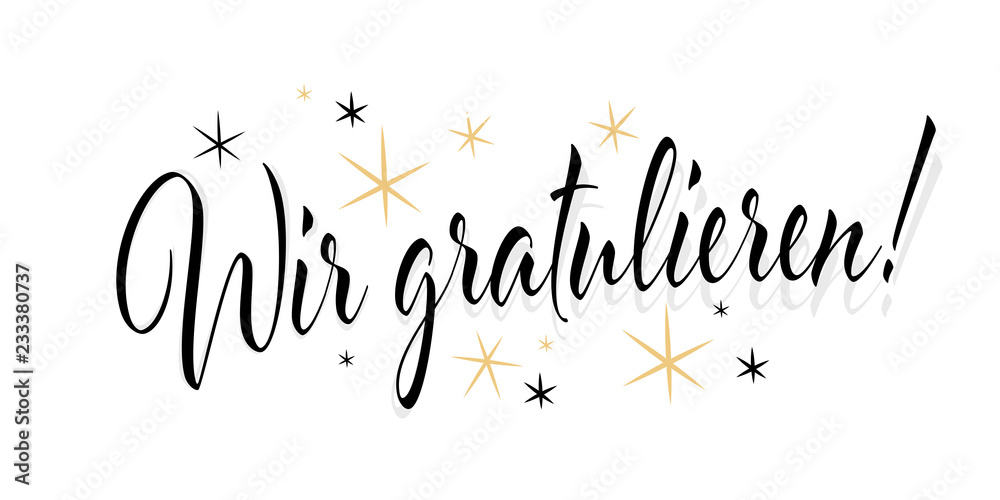 Wir gratulieren ! Stock-Vektorgrafik | Adobe Stock