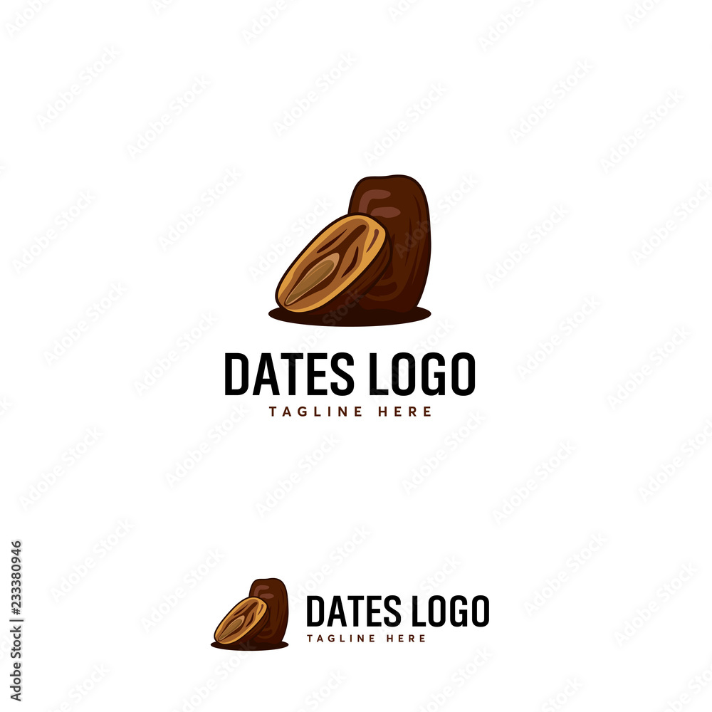 Cartoon Dates Fruit logo designs, Arabian Fruit logo template, Stock ...