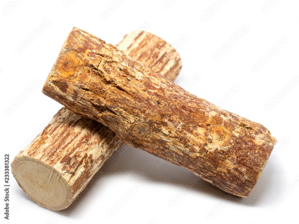 Thanaka wood on white background (Isolated background). The Tanaka is ...