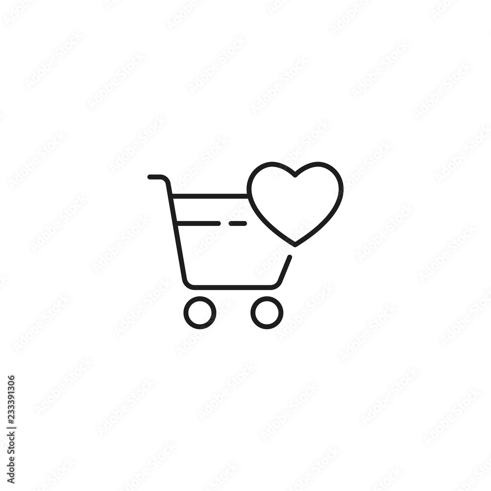 add to wishlist, favorite items line icon on white background Stock ...