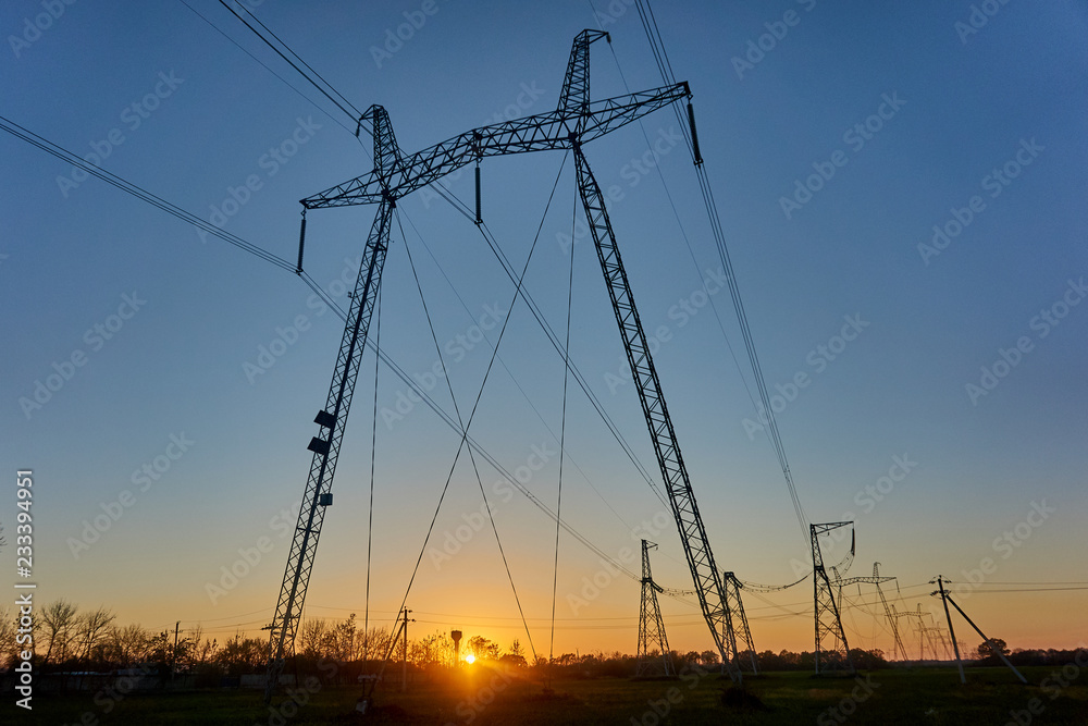 Air high-voltage transmission lines of electric energy over long ...