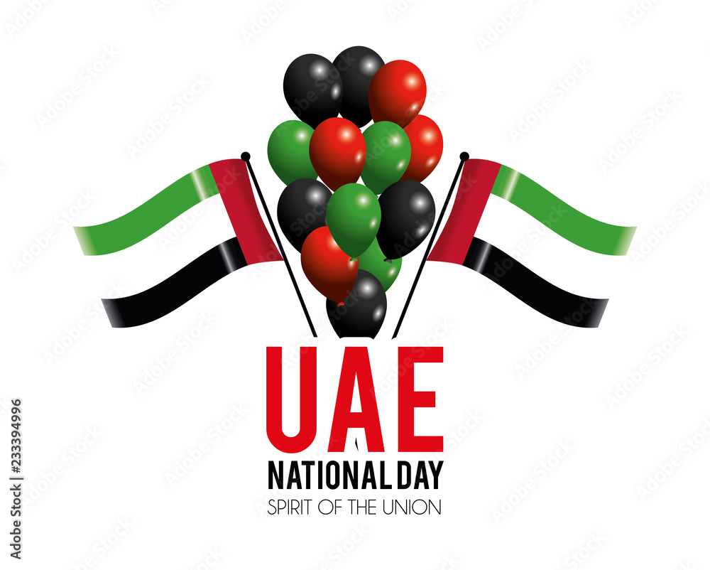 uae flags and balloons to celebrate national day Stock Vector | Adobe Stock
