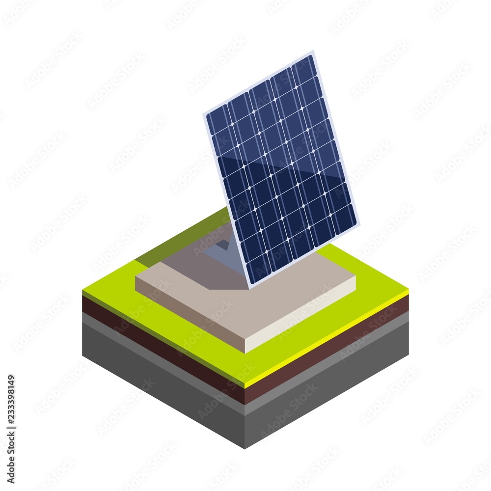 Solar battery on a white background. Symbol of renewable energy. Clean ...