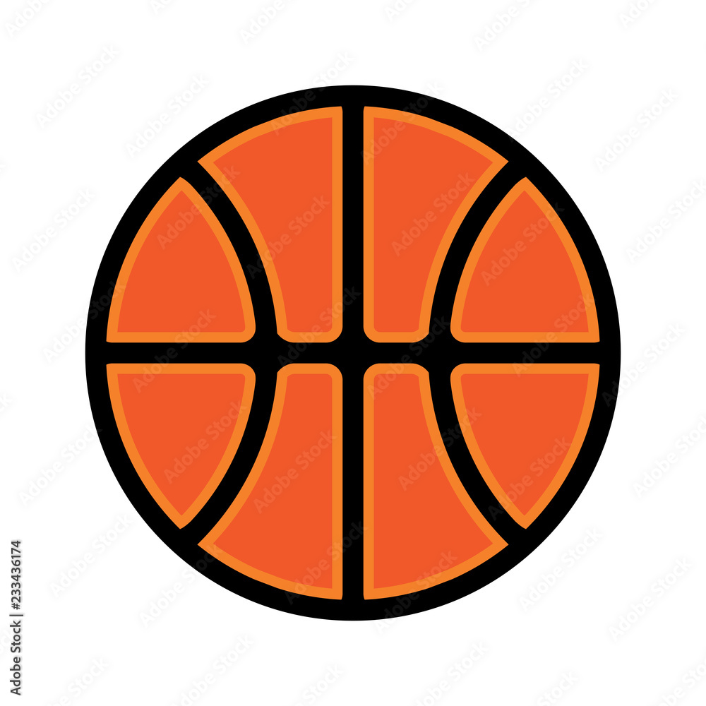 Simple Basketball Icon Flat Design Illustration Stock Vector | Adobe Stock