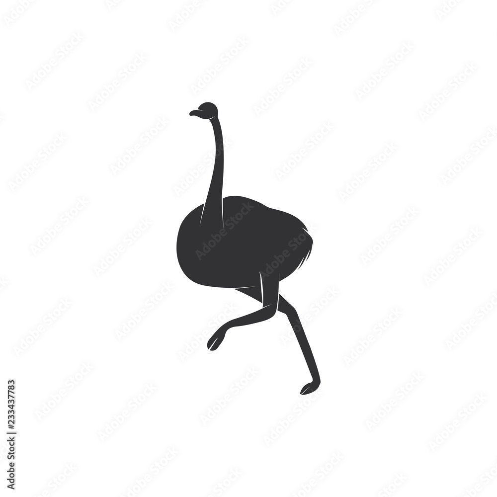 Running Ostrich Silhouette