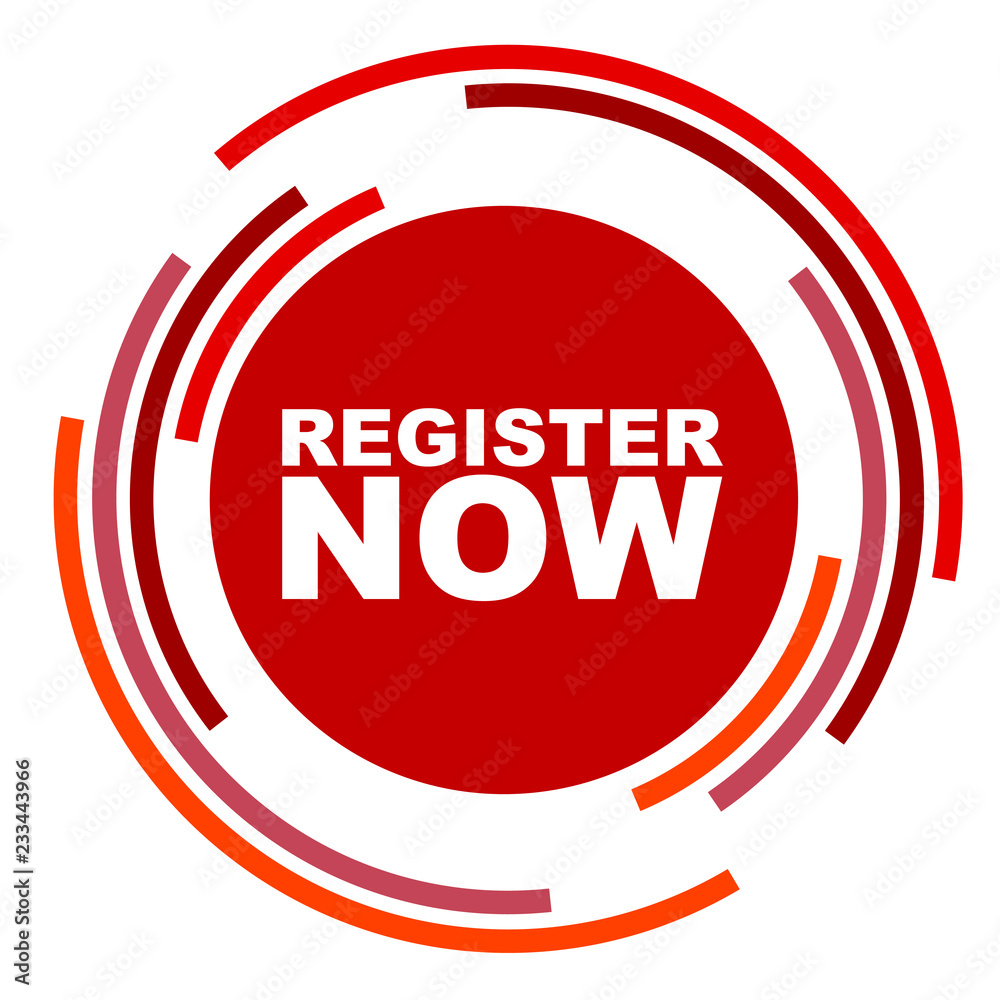 red vector banner register now Stock Vector | Adobe Stock