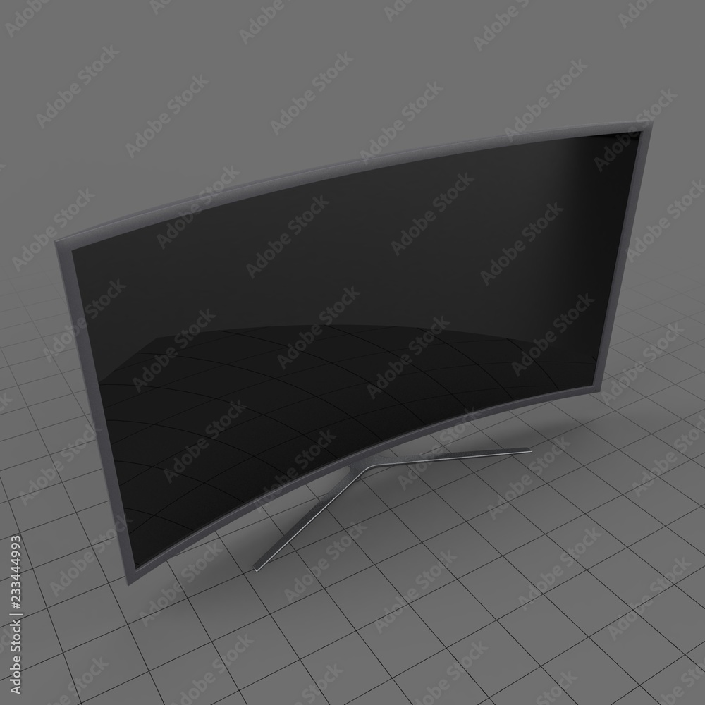 Modern curved television off Stock 3D asset | Adobe Stock
