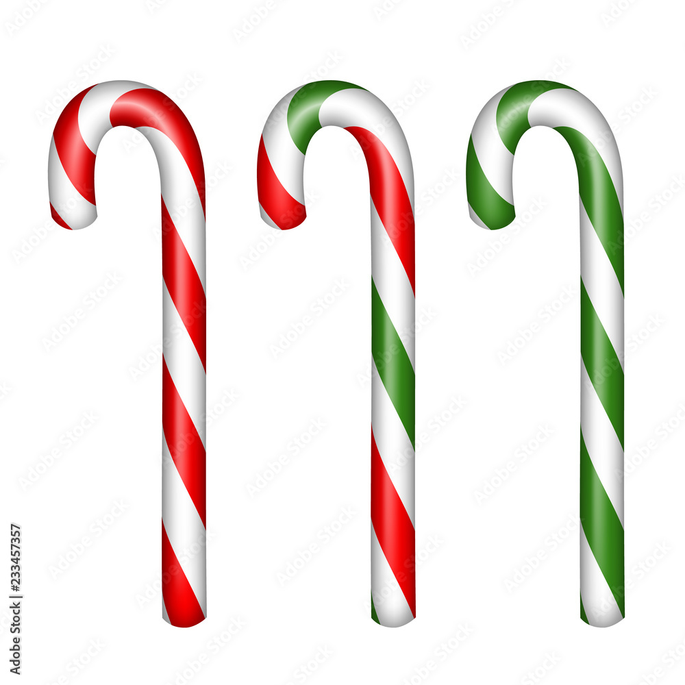 candy canes isolated on white background Stock Vector | Adobe Stock