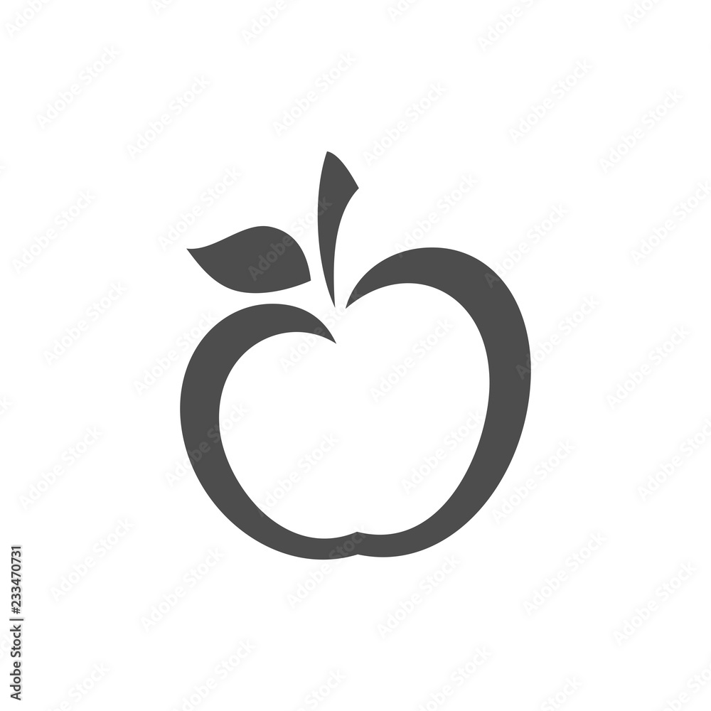 Simple Apple Logo Vector Stock Vector | Adobe Stock