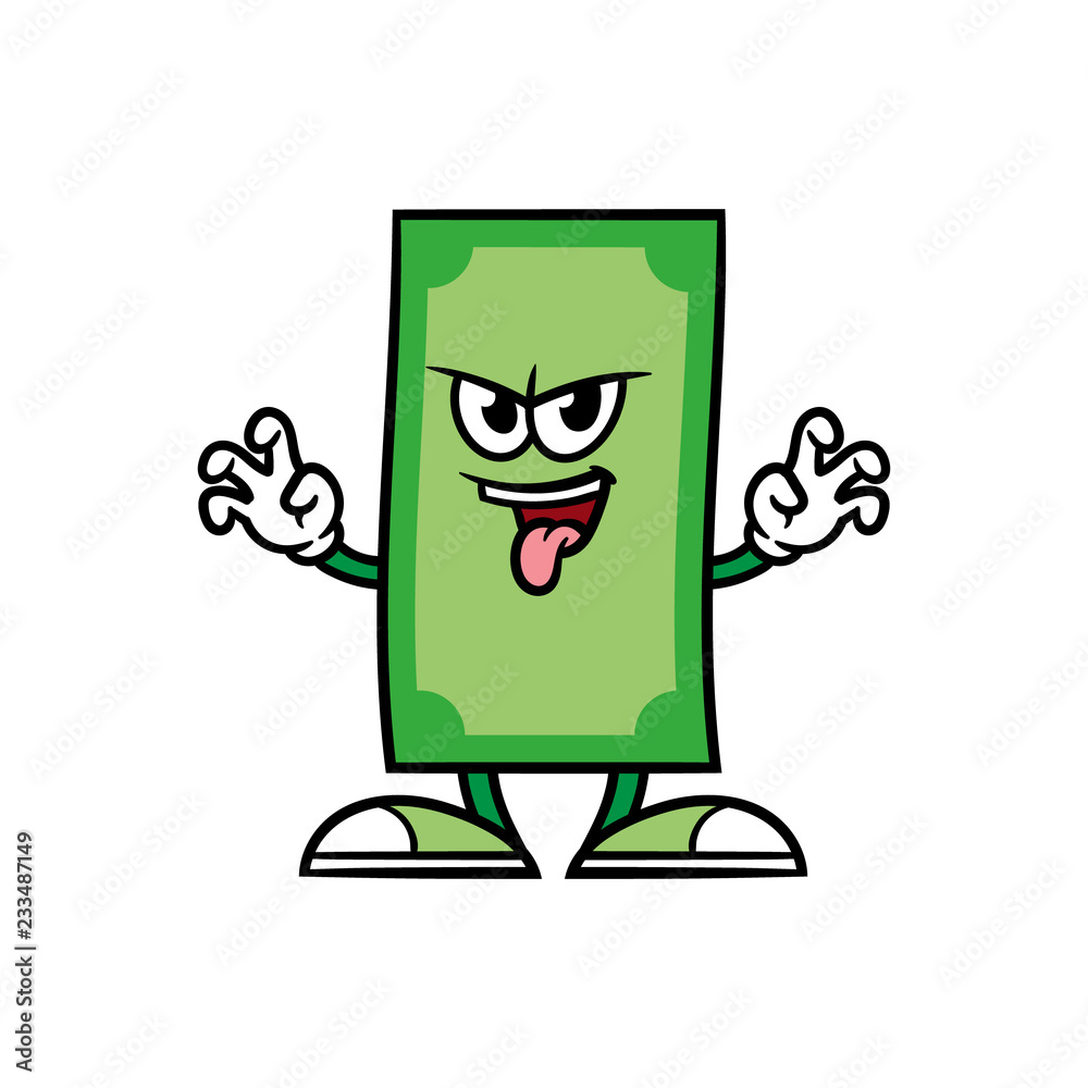 Cartoon Scaring Money Character Stock Vector | Adobe Stock